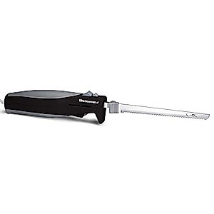 Elite Cuisine EK-570B Electric Knife with 2 Serrated Blades and Easy Eject, Black (Stainless Steel)