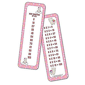 Creanoso Skip Counting Chart Bookmark Cards - Llama Theme (6-Set X 11 Cards) – Stocking Stuffers Gifts Page Clippers Corporate Giveaways