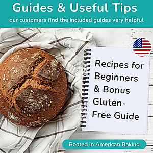 Ameeze Premium Sourdough Starter Jar Kit - 24oz Wide Mouth Glass Jar with Feeding Tracker, Thermometer, Silicone Scraper, and Airtight Lid - Complete Kit for Easy Artisan Bread Baking