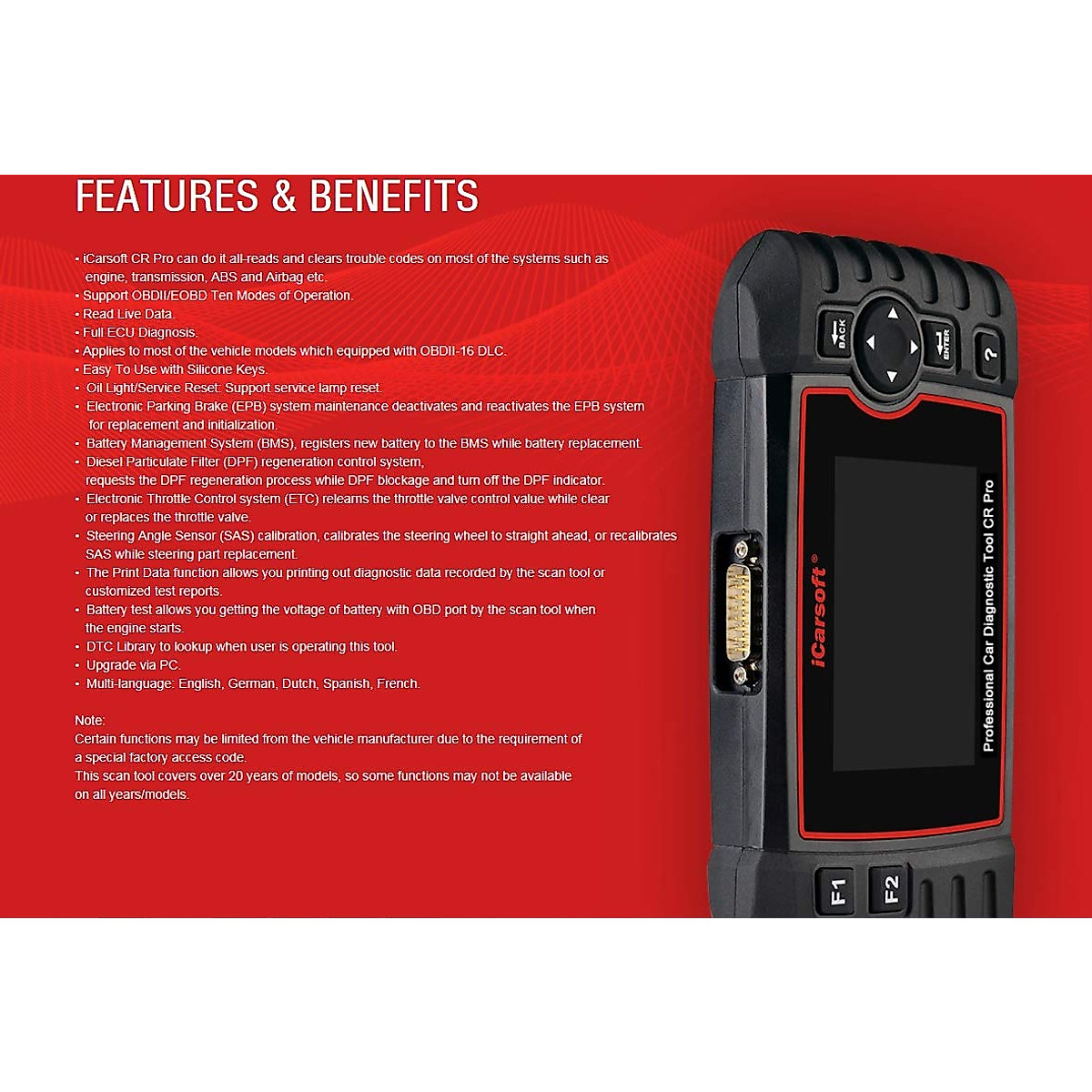 iCarsoft CR Pro Diagnostic Scan Tool