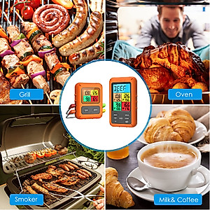 AMIR Wireless Meat Thermometer for Grilling and Smoking | Kitchen Food Cooking Candy Thermometer with 4 Meat Probes | 500FT Grill Thermometer for Outside Grill | BBQ Oven Thermometer for Beef Turkey