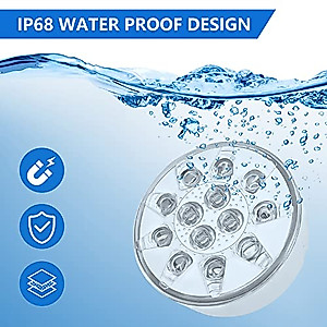 Vicalo Rechargeable Submersible Led Lights IP68 Waterproof Colorful WRGB Lights for Pool Pond Bathtub Hot Tub Spa Party Decor Radio Frequency Controlled, 1 Pack