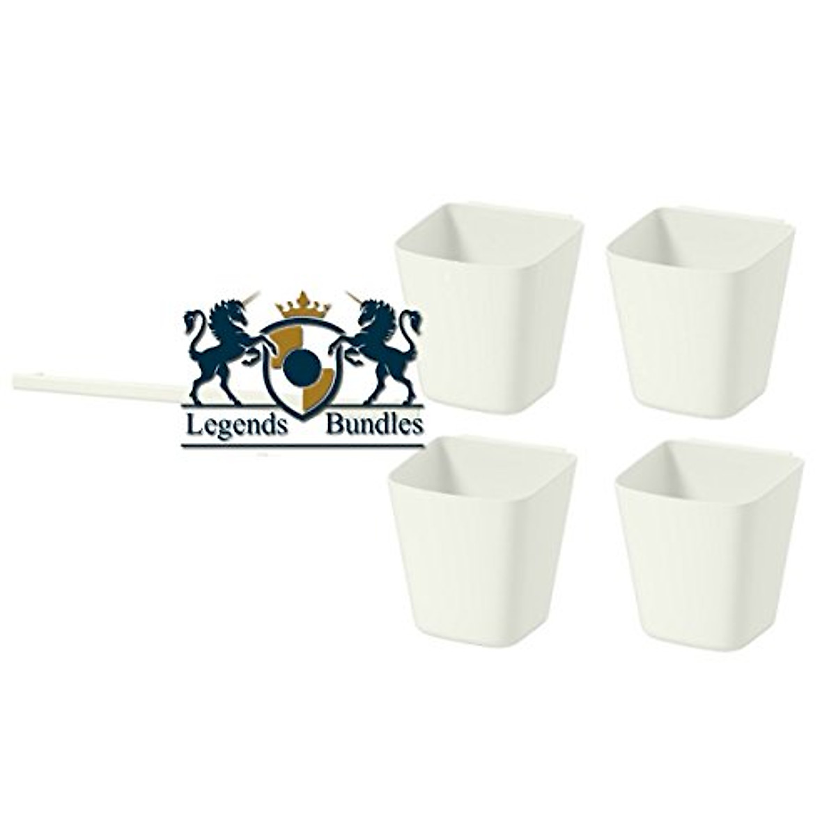 SUNNERSTA Container, white, Set of 4 with Rail Hanger