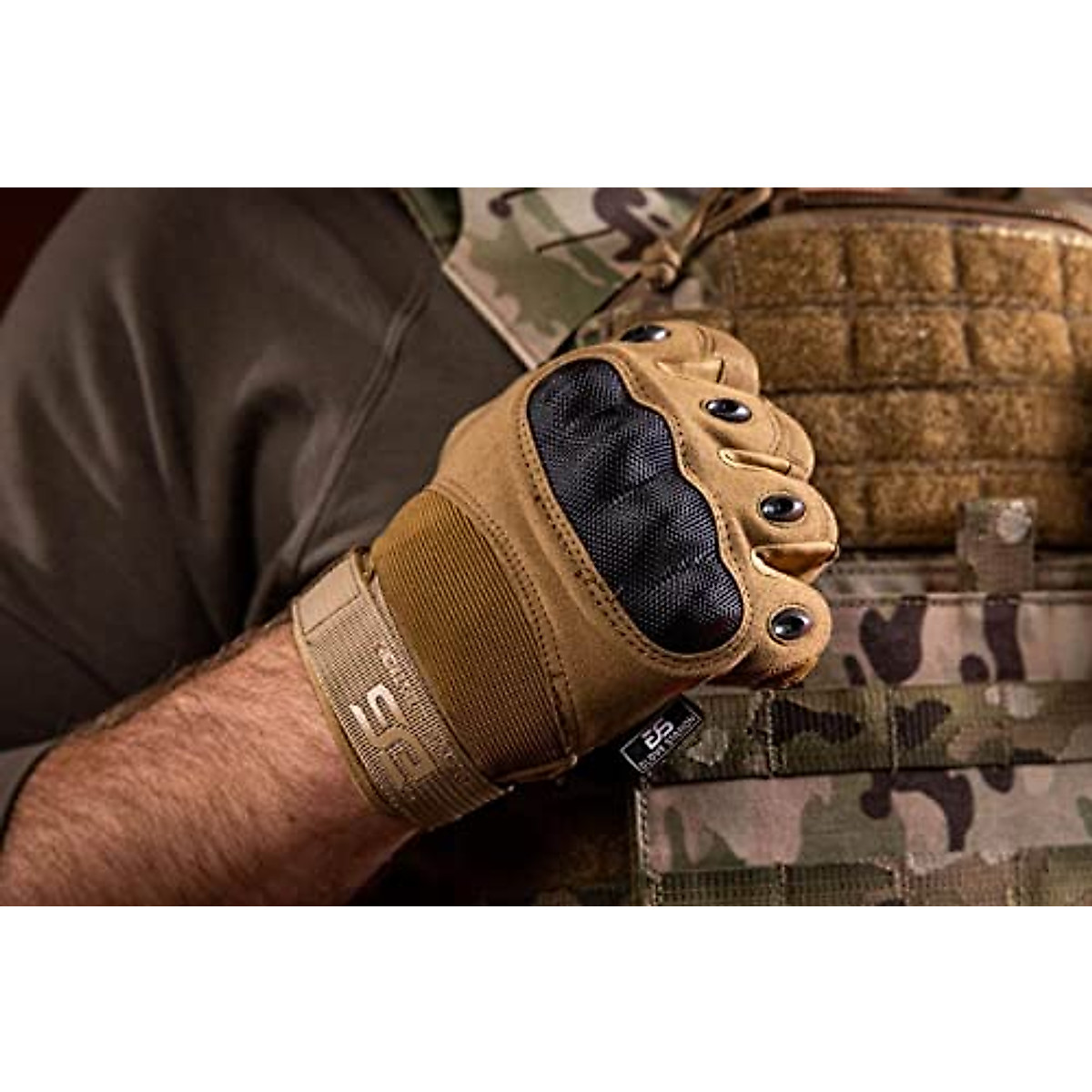 Glove Station - Tactical Shooting Hard Knuckle Gloves for Men and Woman with Touchscreen Fingers - Durable and Comfortable Hand-Gear for Outdoor Work Shooting and Hunting - Tan/XX-Large