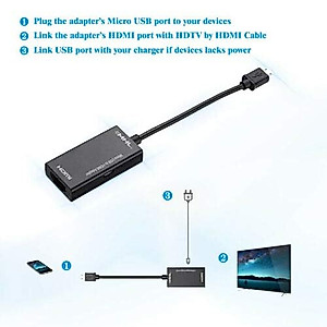 Fastsun MHL Micro USB to HDMI 1080P MHL HDTV Cable Micro USB 2.0 to HDMI Adapter for Android Phone Supports Video USA
