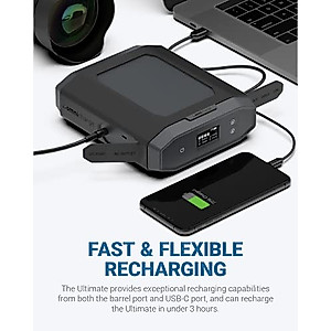 Omni Ultimate 38,400mah AC/DC/USB-C Powerbank | FAA Approved Max Capacity Battery for Laptops:MacBook/iPad/Dell/Surface | Cameras:Canon/Nikon/DSLR/DJI Drones | Smart Devices:iPhone/Samsung/Resmed CPAP