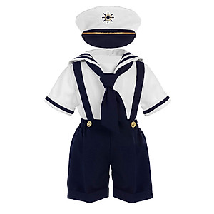 iGirlDress Baby Toddler Boys Nautical Sailor Outfit Short Suit 4 Piece Set 18mos Navy