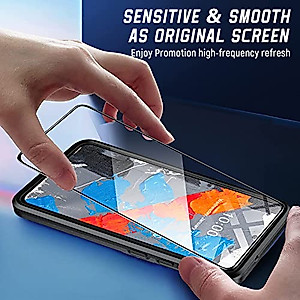 Oterkin for Samsung Galaxy S21 FE Case,Heavy Duty Military Grade Shockproof Case with Kickstand Ring Tempered Glass Screen Protector S21 FE Case Support Magnetic Car Mount (Black)