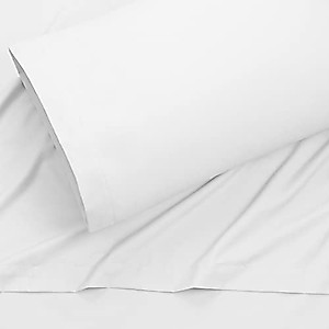 Martex 225 Thread Count Cotton Rich Bed Brushed Cotton Blend Super Soft Finish Easy Care Machine Washable Wrinkle Resistant Bedroom Guest Room 4 piece Sheet Sets, Full, White