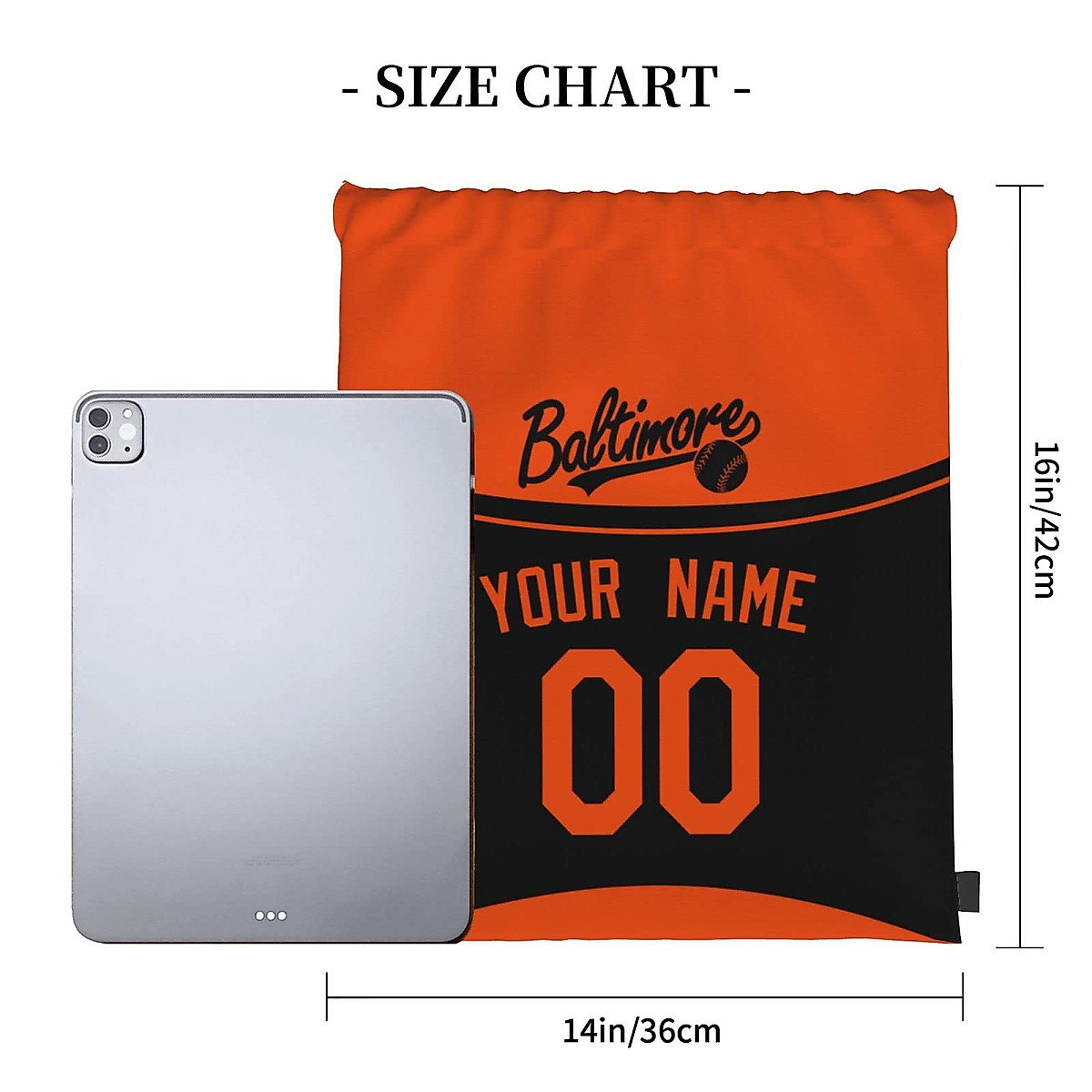 INAOO Drawstring Bags Baltimore Personalized Backpack Gifts for Men Women