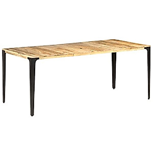 Kitchen Table Industrial Design Dining Room Table Modern Multifuntional Desk for Living Room Home Office,Dining Table 70.9"x35.4"x29.9" Solid Mango Wood