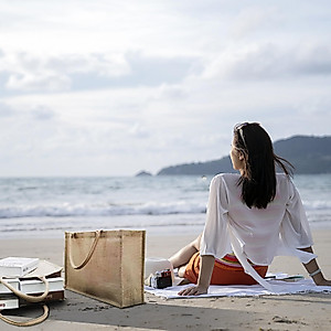 10 Pack Burlap Tote Bags Reusable Jute Bags with Handles Blank Burlap Tote Large Jute tote 15.1X11.8X5.5Inch Burlap Gift Bags for Grocery Shopping Wedding Travel Bachelorette Party Embroidery DIY Art
