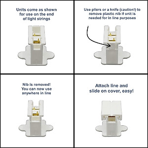 Creative Hobbies® White SPT-1 Female Slip On Plug, Zip Plug, Vampire Plug, Gilbert Plug, Slide Together Plug Add On Outlet | Pack of 5