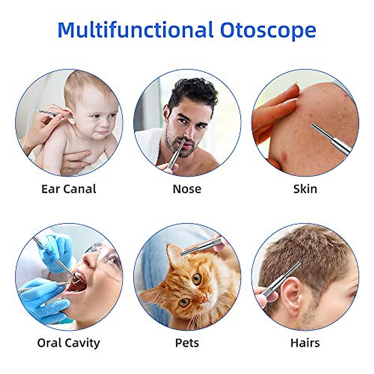 Cainda Otoscope USB Ear Camera, Ear Wax Removal Endoscope with Light for Android Phone Window and Mac PC (Not for iPhone), Digital USB Camera with Ear Cleaning Earwax Removal Tool