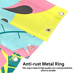 Aglebo Toucan Flamingos Cactuses Leaves Shower Curtain Fabric Shower Curtain Set with 12 Hooks Water-Proof 72 * 72 Inches for Bathroom Beach Caravan Hotel