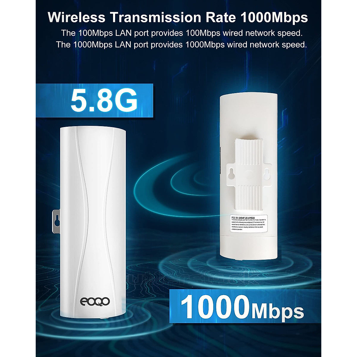 Gigabit Wireless Bridge for Starlink WiFi Extender - 1000Mbps 5.8GHz Point-to-Point Ethernet Bridges with 16dBi Antenna, 3KM Long Range Transmission - Extending Starlink Home Internet Network 2-Pack