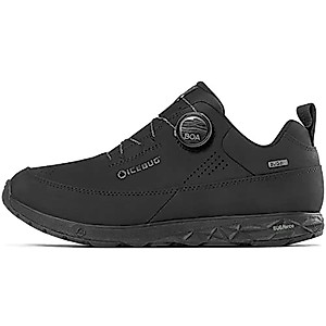 Icebug Ava Biosole Leather Walking Shoe with Grip Sole, True Black, 11.0