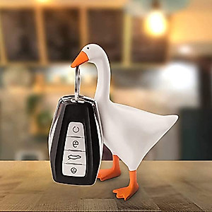 Goose Magnetic Key Holder,Magnetic Goose,Resin Goose Statue,Goose Game Home Decoration,3D Magnet Crafts for Housewarming Birthday Gifts,Cute Animal Figurines Keys Holder for Keys,Glasses,Bells,Tools