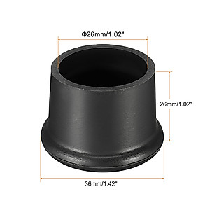 MECCANIXITY Silicone Bottle Caps 26mm/1.02" ID Reusable Unbreakable Stoppers Sealer Cover for Beer, Wine, Drink Black Pack of 6