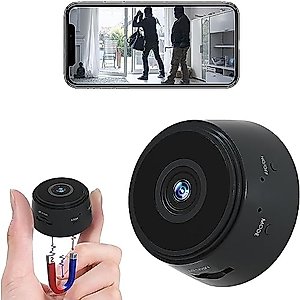 Aneekiti Mini Spy Camera Wireless WiFi Hidden Camera 1080P Full Hidden Cameras with Night Vision and Motion Detection Security Nanny Camera for Outdoor Home Office1 black