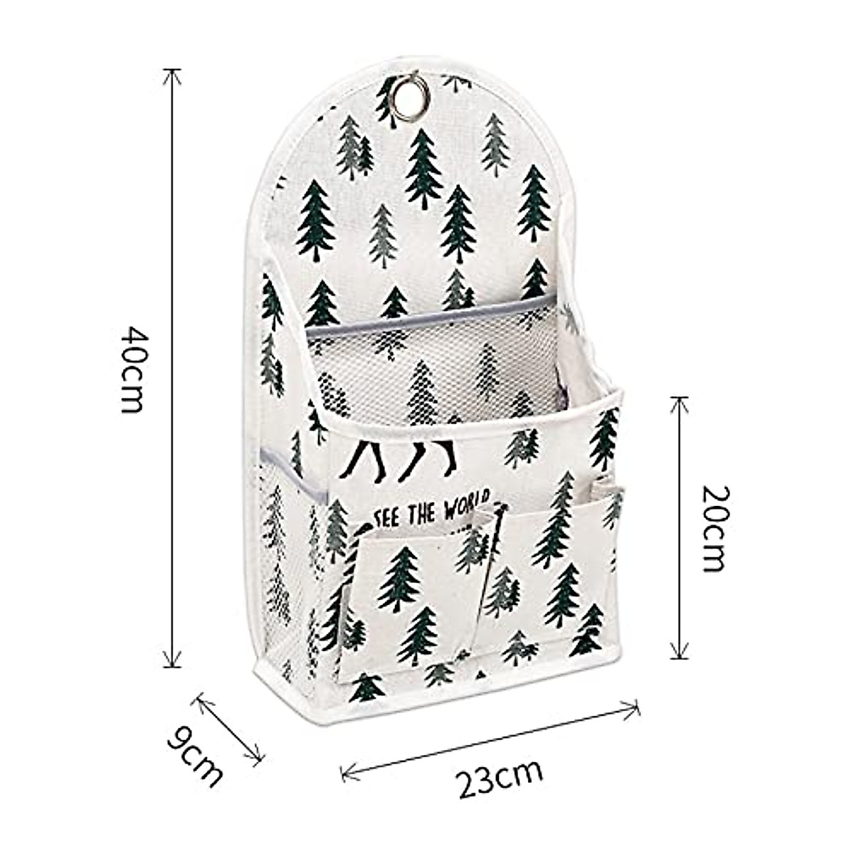 Wall Hanging Storage Bag, Waterproof Over The Door Closet Organizer Hanging Pocket Linen Cotton Organizer Box Containers for Bedroom, Bathroom, Kitchen, Office (Black Grid)