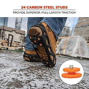 Ergodyne TREX 6304 Step In Ice Traction Cleat with 12 Carbon Steel Spike Grips,Black,Medium