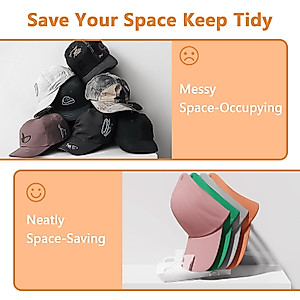 Liatinbo 2 Pack 8 hat rack for baseball caps,acrylic hat organizer for baseball caps,hat stand Display and Holder Strong Adhesive/Wall Drilled for Bedroom,Closet,Dresser,Office (Clear, 2 Pack)