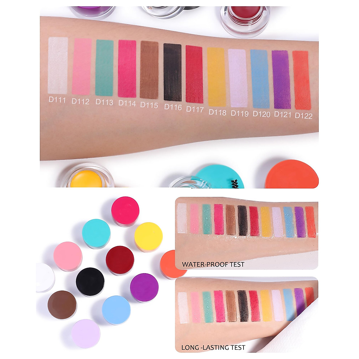 LYSdefeu Waterproof Orange Matte Gel Eyeliner & Eyebrow Pen, 12 Color Options, Creamy Texture, Long Lasting, Safe Ingredients