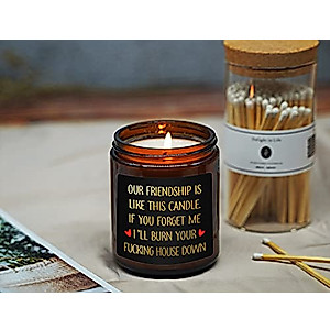 Fufandi Candle Birthday Gifts for Best Friend - Friendship Gifts, Jokes, Christmas, Gag Gifts for Friends, BFF, Coworker - Going Away Gift for Friend Female - Lavender Scented Candles with Keychain