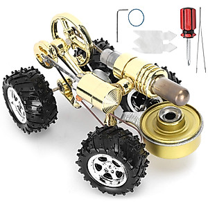 Gugxiom Hot Air Stirling Engine, Stirling Engine Kit, Toy Engine, Car Engineer Generator Model Science Experiment Physical Car Toy, Educational Toy for Teenagers Adults Learning