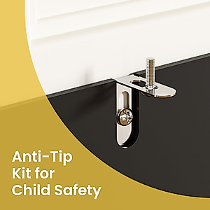 Anystyle Black 3 Drawer Dresser Set of 2, Modern 3 Drawer Dresser Bedside Table, Black Side End Table Nightstand for Bedroom Living Room