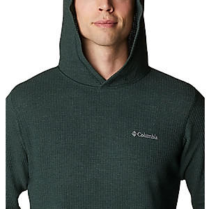 Columbia Men's Pine Peak Waffle Hoodie, Spruce Heather, Medium