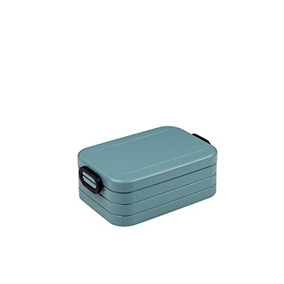 MEPAL, Bento Lunch Box Midi with 2 Compartments for Food Storage, a Detachable Box Including a Fork, Portable, BPA Free, Nordic Green, Holds 30.4 oz, 1 Count