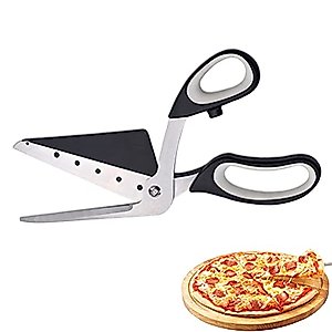 Pizza Scissors Cutter One-Handed Operation Stainless Steel Pizza Spatula Slicer