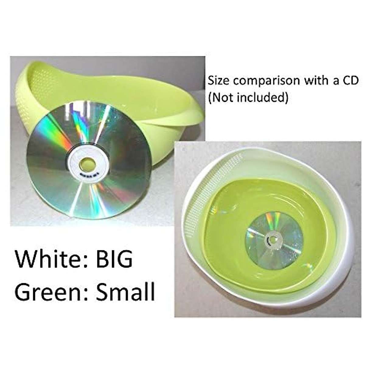 Japanese Design 2.1Qt (2L) Rice Washer Strainer Colanders for Vegetable, Bean, Fruit, Pasta (Small, White)