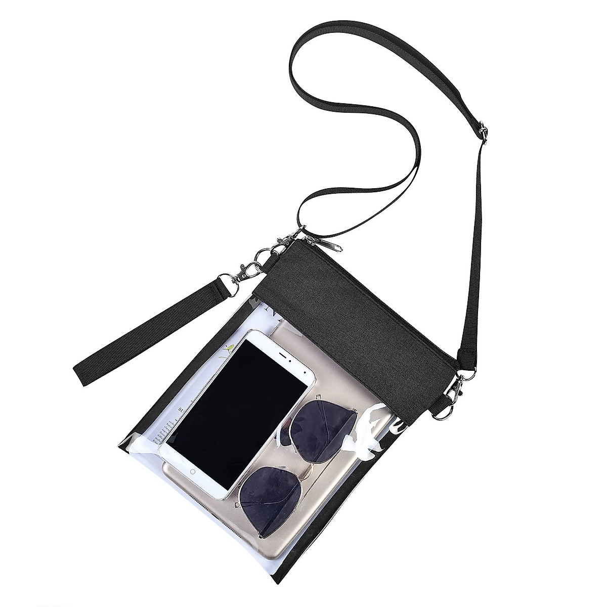 Clear Small Backpack Stadium Approved + Clear Purse Crossbody Bag, Waterproof Clear Bag for Women