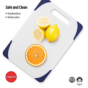 Copco Nonslip Small Plastic Cutting Board, 7.75x11.25-Inch, Royal Blue