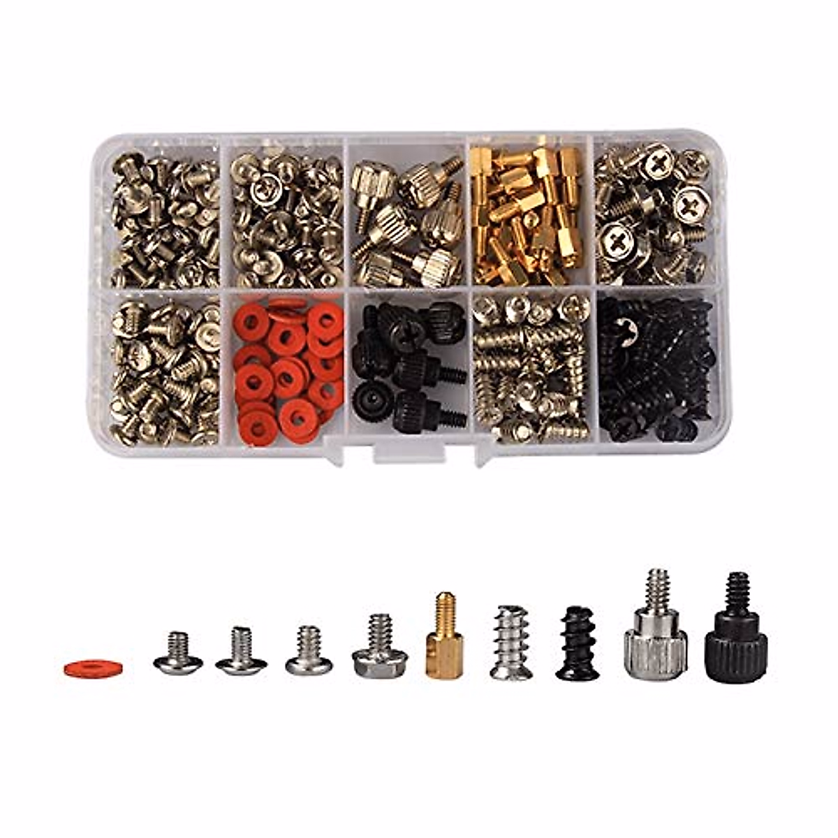 228PCS Motherboard Screws Nuts Repair Tool Hard Disk DIY Chassis Fan Optical Drive Fixing Motherboard Repair Tool SCRW-032000