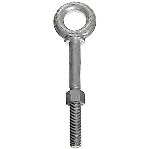Steel Eyebolt, Not For Lifting, Galvanized Finish, 12" Length, Threads, Imported
