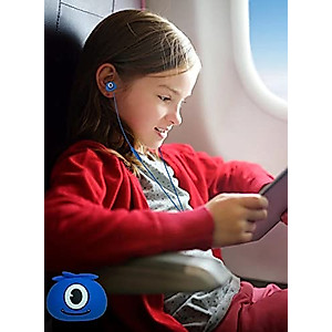 BByogooz Earbuds for Kids with Storage Case Cute Kids Earbuds in-Ear Wire Earphones for School Cartoon Headphones with Mic Microphone Gift for Girls Boys Adults (Blue Monster)
