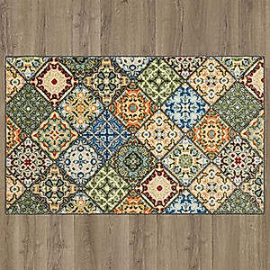 Mohawk Home Moroccan Tile Green 2' 6" x 4' 2" Kitchen Mat