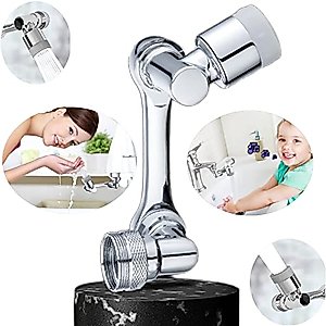 Faucet Extender for Bathroom Sink,2 Mode-1080° Rotatable Faucet Aerator Swivel Faucet Attachment, Rotating Faucet Extender for Washing Eye/Hair/Face Robotic Arm Swivel Extension Faucet Aerator