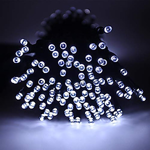 QINOL 2-Pack 400LED 72FT Solar String Lights Outdoor, Green Wire Solar Christmas , Waterproof 8 Modes Twinkle Lights for Xmas Tree Garden Decorations (Cool White)