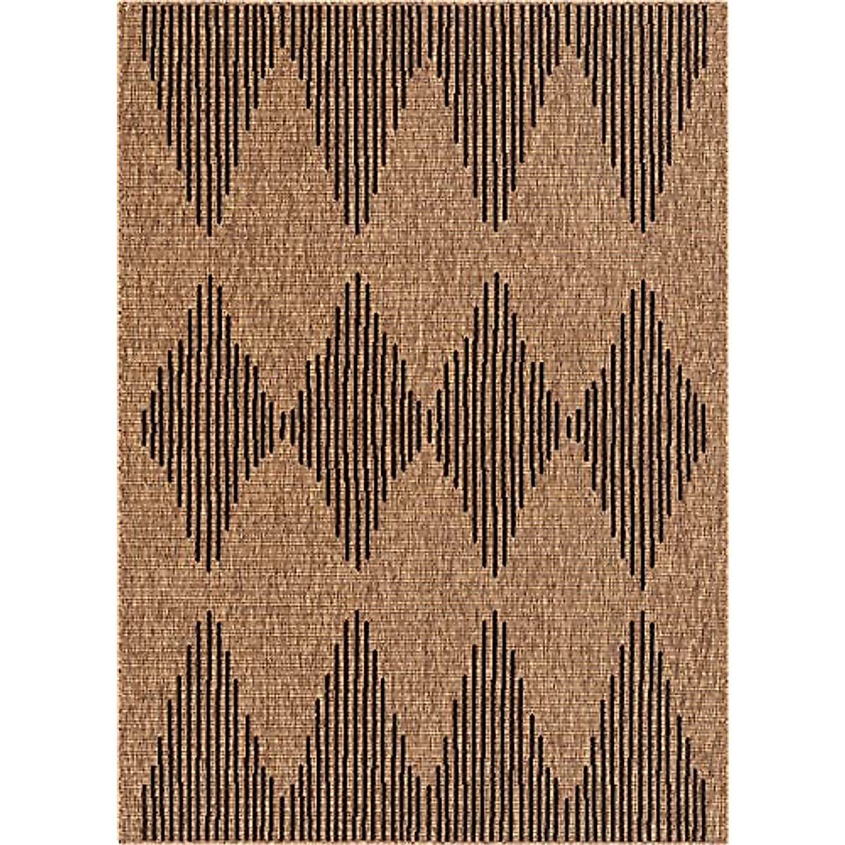 Well Woven Kaila Natural Color Indoor/Outdoor Tribal Diamonds (5'3" x 7'3") Area Rug