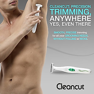 Cleancut T-Shape Personal Shaver for Men and Women, Pubic Hair Trimmer for Intimate Areas, Cordless, Designed for Full Body Grooming – Made in Japan