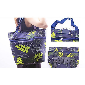 Cowinbest Upgrade Shopping Bag with Wheels Portable Trolley Bags Grocery Cart Hand Pulling Utility with Hand Straps Folding Shopping Cart(B0BB1BK2BY)