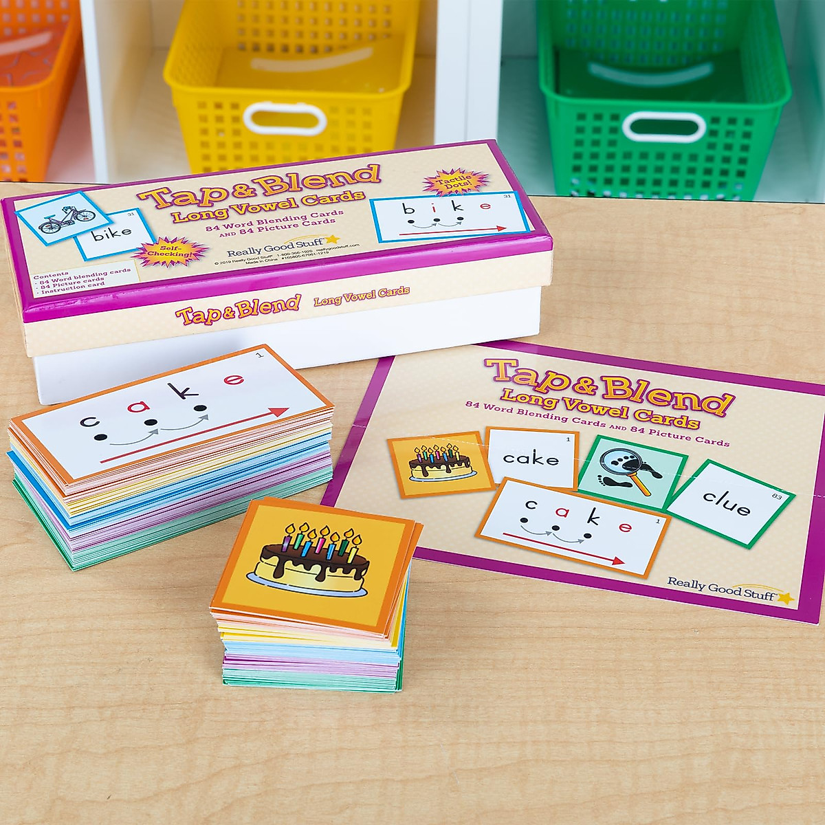 Really Good Stuff Tap and Blend Long Vowel Cards - 168 Cards