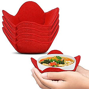 Microwave Bowl Huggers Warmers for Food Microfiber Heat Resistant Food Warmer Set Microwave Safe Handle Hot and Cold Bowls Holder Without Burning Your Hands Set of 4 Microwave Bowl Huggers