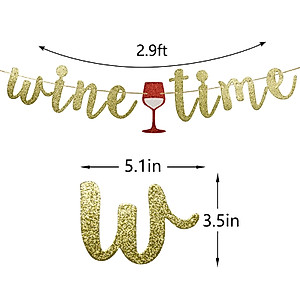 Glitter Wine Time Banner,Wine Tasting Party,Whisky and Wine Themed Birthday Party Decor
