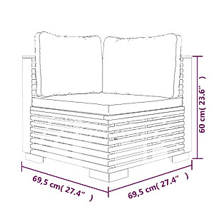 WEHUOSIF 6 Piece Patio Lounge Set with Cushions,Garden Lounge Set,Combination Sofa,Pool Sofa Set,Conversation Sofa,Party Furniture,for Homes,Offices,Living Room,Cafes,Solid Wood Teak